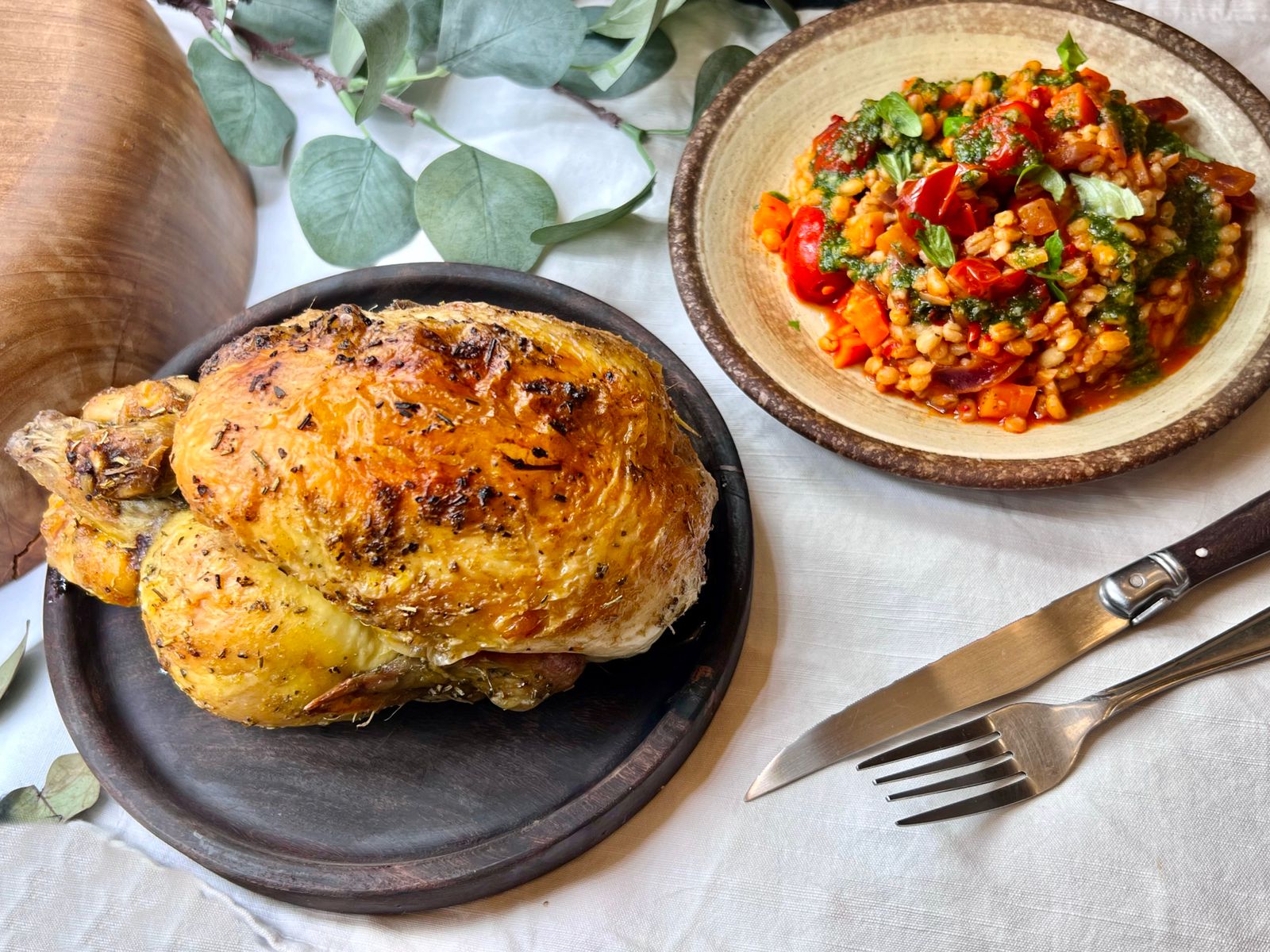 Recipe - Italian Roast Chicken with Pearl Barley Risotto | Casinetto